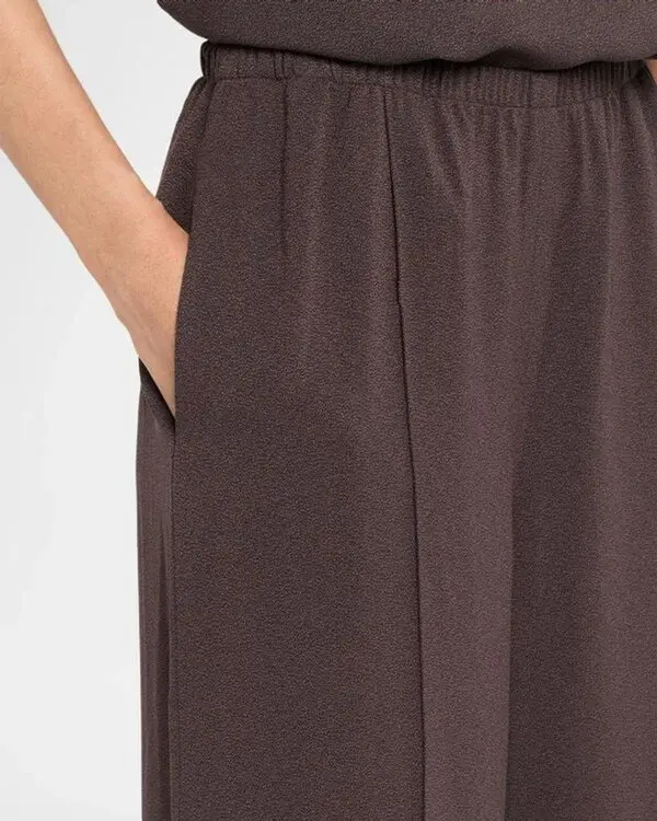 Theory Crop Pintuck Wide-leg Pants - Cacao