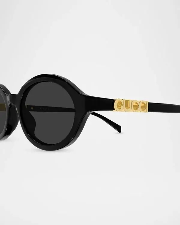 Gucci Logo Script 51mm Oval Sunglasses
