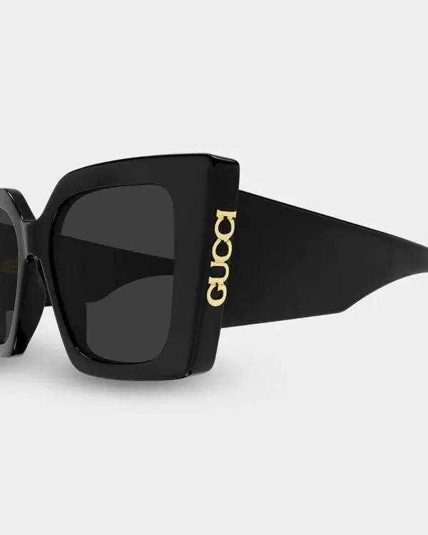 Gucci Logo 51mm Acetate Square Sunglasses