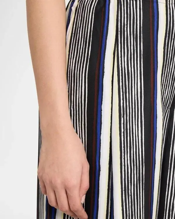 Proenza Schouler Amira Stripe Silk Pants - Black Mult