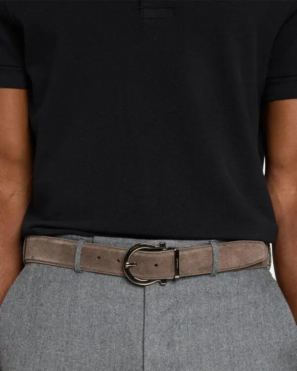 FERRAGAMO Apos;s Leather Gancio-buckle Belt