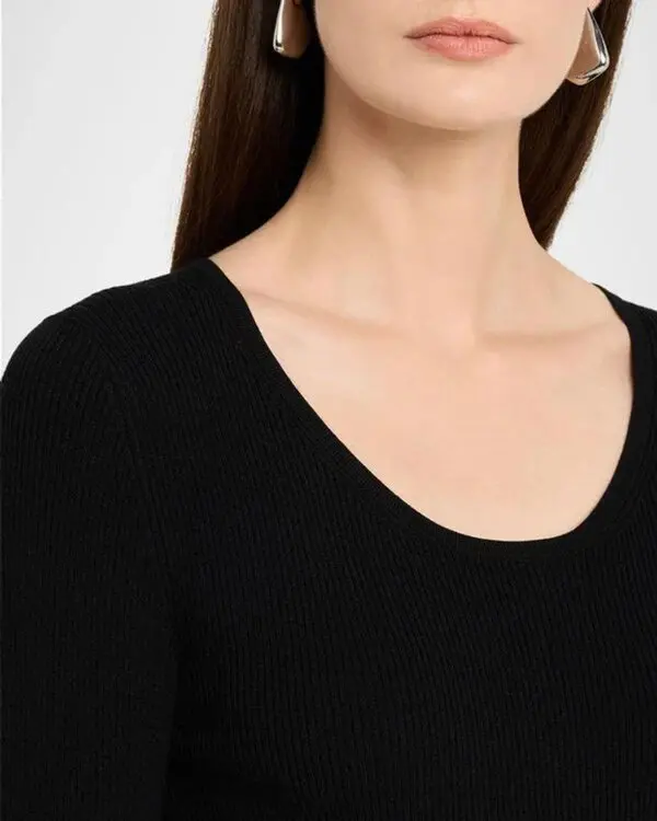 Max Mara Scoop-neck Rib Knit Sweater - Black