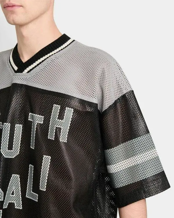 Amiri Graphic Leather Mesh T-shirt