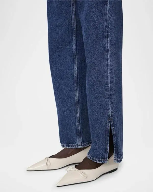 ANINE BING Roy Straight Split-hem Jeans