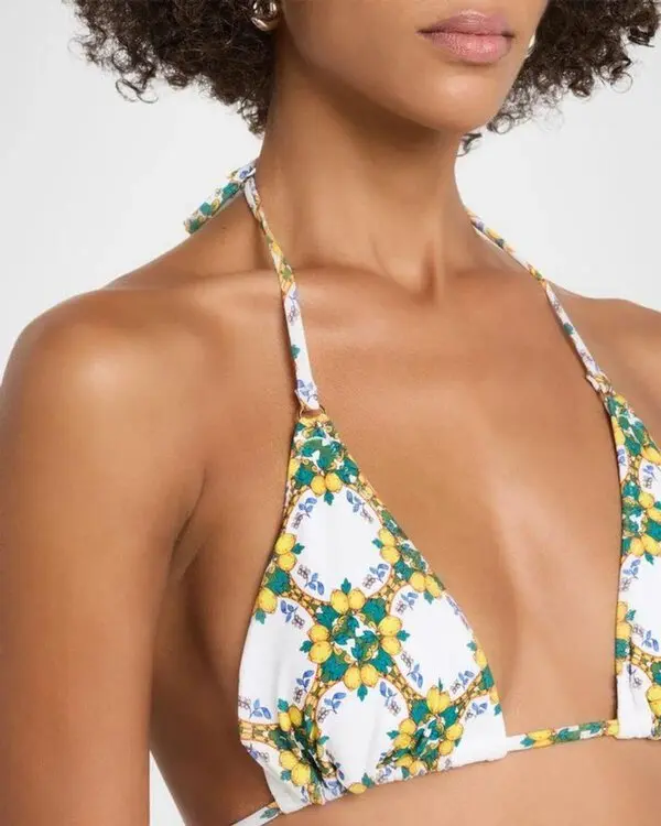 MILLY Lemon Tile Bikini Top