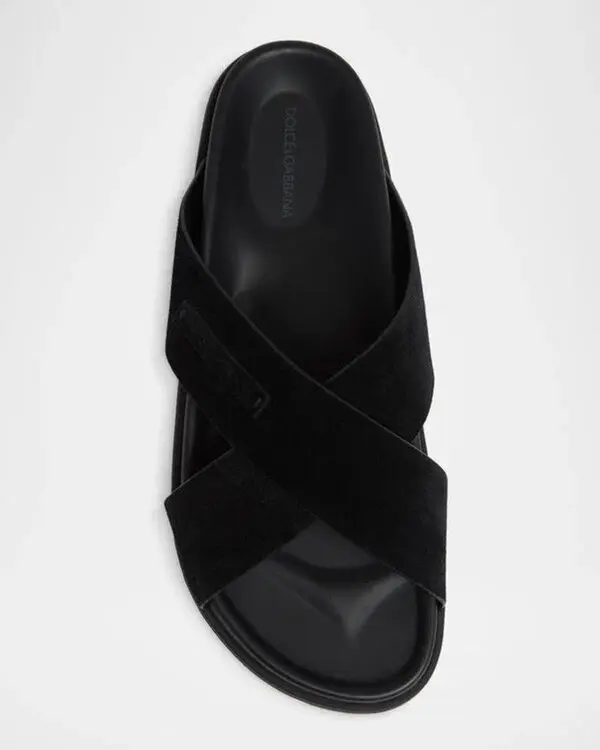 Dolce & Gabbana Apos;s Suede Criss-cross Sandals