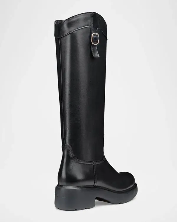 Santoni 45mm Leather Knee-high Riding Boots - Black