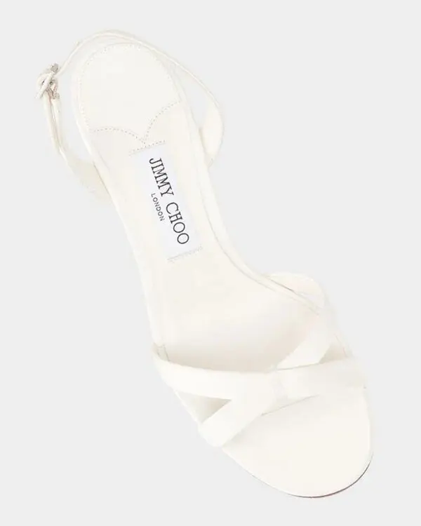 JIMMY CHOO Elsy 70mm Satin Slingback Sandals