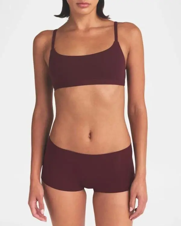 SKIMS Fits Everybody Scoop-neck Bralette - Currant