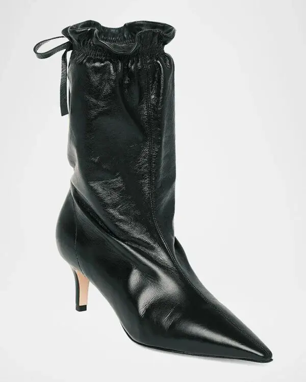 Cinq À Sept 60mm Alex Scrunched Crinkled Leather Mid-calf Boots