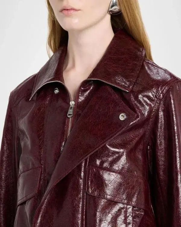 Cinq À Sept Tumbled Vegan Leather Jacket - Black Cher