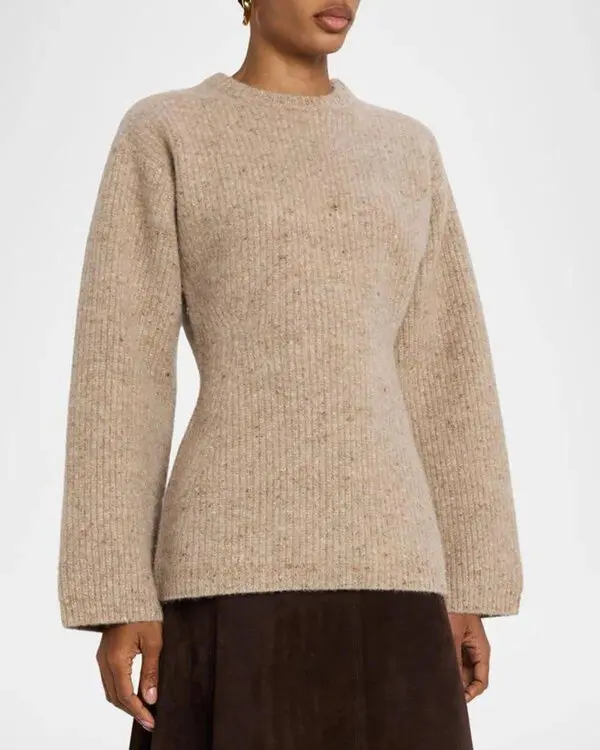 Co Cashmere Rib Slim Crewneck Sweater