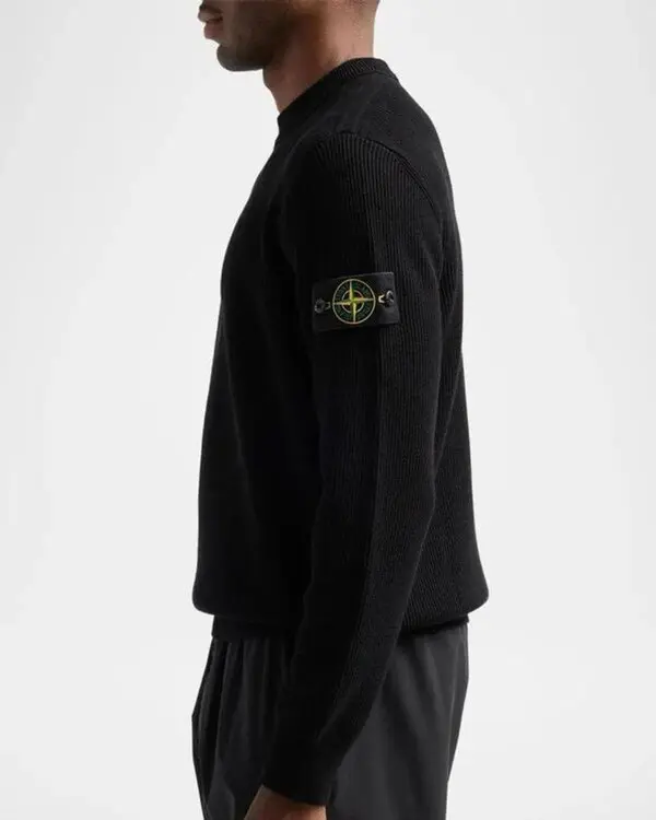 Stone Island Apos;s Maglieria Cotton Rib Long-sleeve T-shirt - Black
