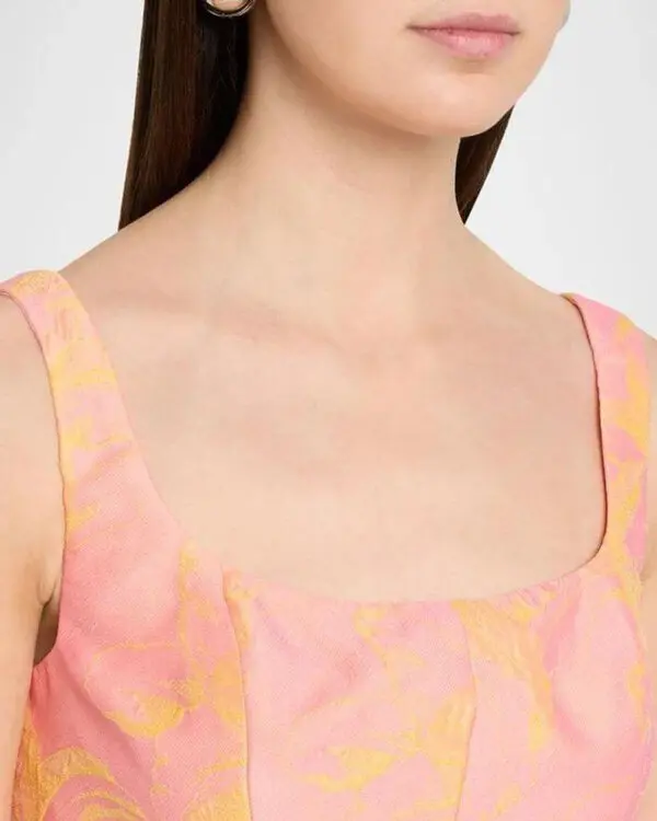 AS IT MAY Amira Sleeveless Floral Jacquard Mini Dress