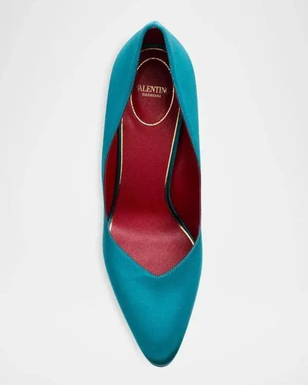 Valentino Garavani Satin Stiletto Pump - Blue