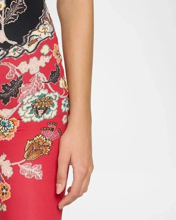 Roberto Cavalli High-rise Colorblock Floral Printed Flare Trousers - Nerorosso