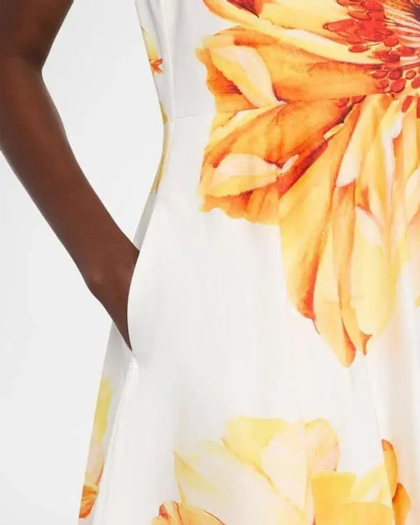 Elie Tahari The Ines Floral-print Cotton Midi Dress - Spring Mea