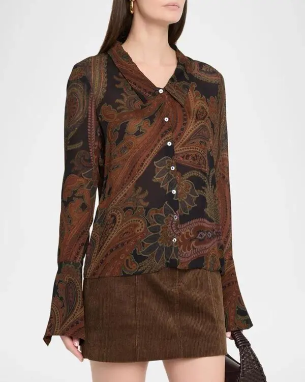 Paige Rosalinda Paisley Button-front Blouse
