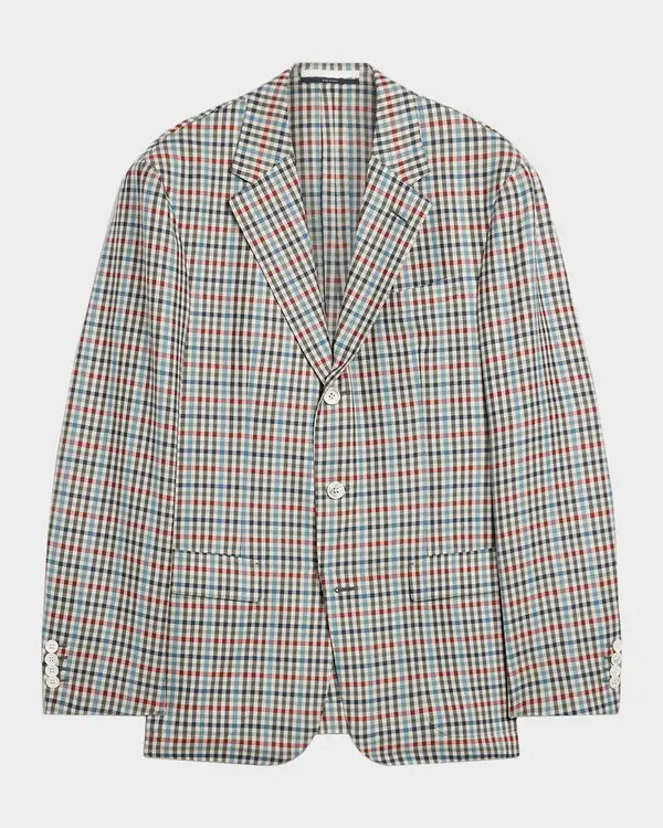Dunhill Apos;s Wool And Cashmere Check Single-breasted Blazer