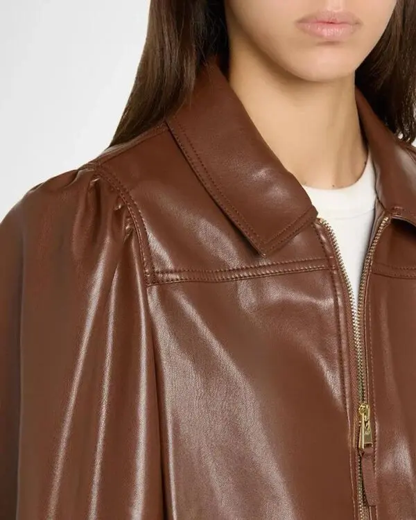 Cinq À Sept Vegan Leather Puff-sleeve Jacket