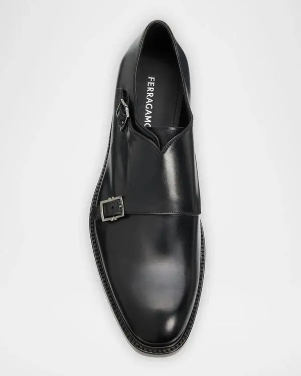 FERRAGAMO Apos;s Leather Double Monk-strap Shoes