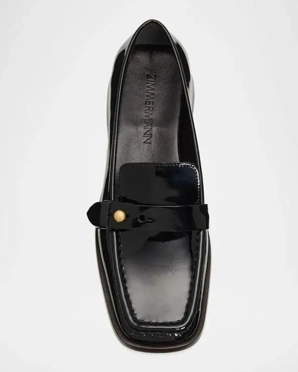 Zimmermann Astor 30mm Patent Leather Loafers - Black