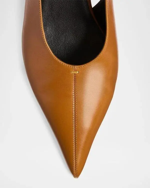 Khaite 55mm Bella Leather Slingback Pumps