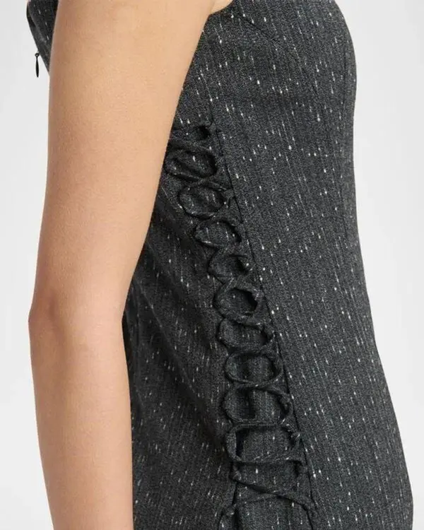 Alexander McQueen Sleeveless Laced Sheath Dress - Dark Grey