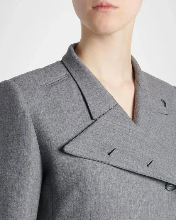 Alexander McQueen Cross Lapel Structured Wool Jacket