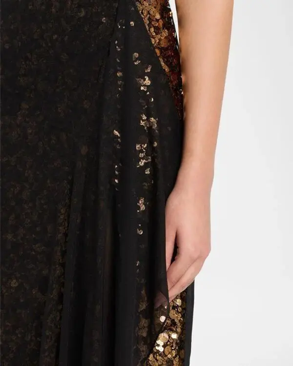 Michael Kors Chiffon-layered Sequin Midi Skirt