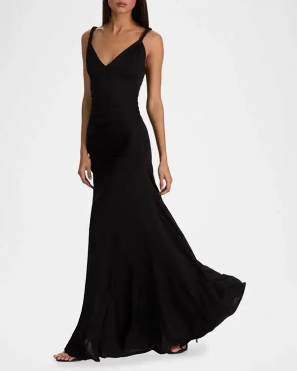 Alice + Olivia Bianca Twist-strap Maxi Dress - Black