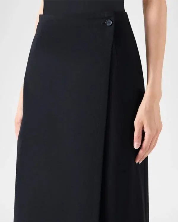 Akris Jersey Wrap Midi Skirt