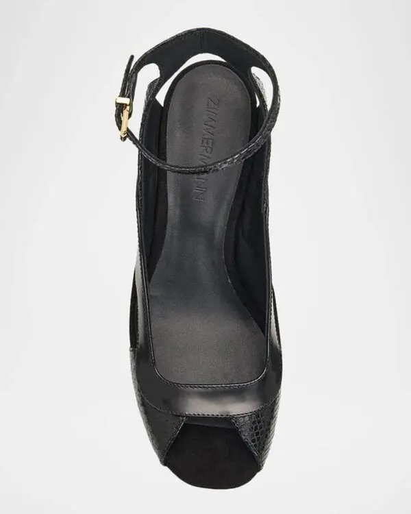 Zimmermann Marvi 75mm Leather Sandals - Black