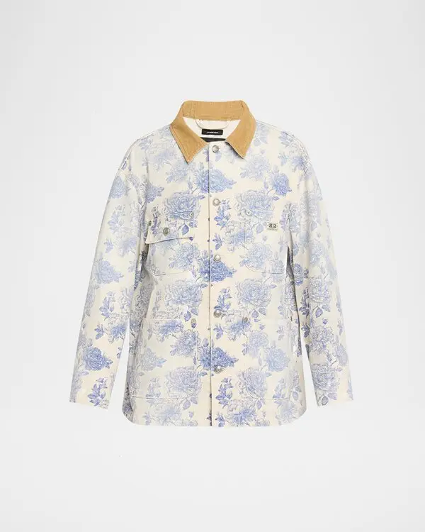 R13 Corduroy-collar Toile Cotton Chore Jacket