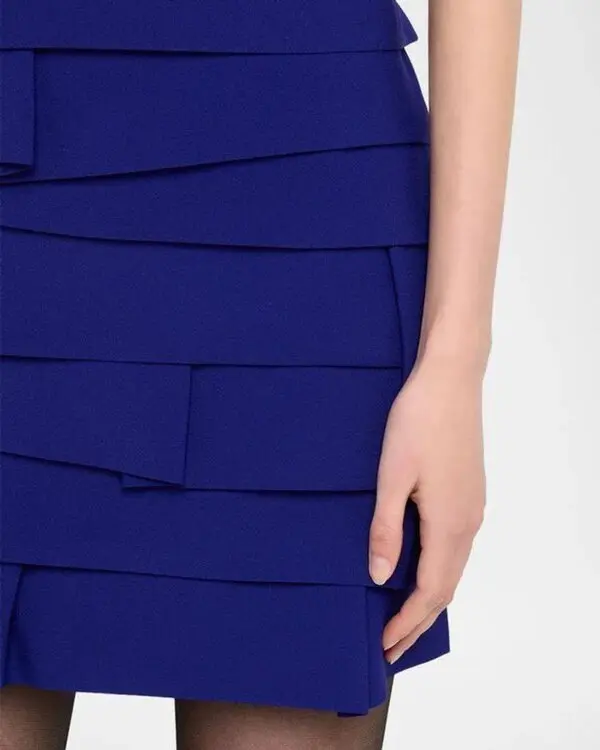 Versace Envers Satin Strapless Mini Dress - Blue
