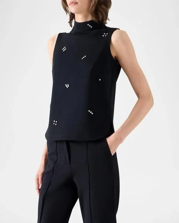 Akris Diamond Dice Dot Blouse