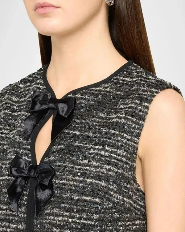 UNGARO Eliza Sequin Tweed Mini Dress