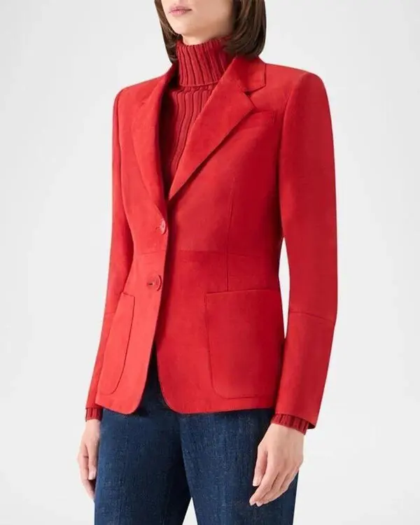 Akris Suede Single-breasted Blazer