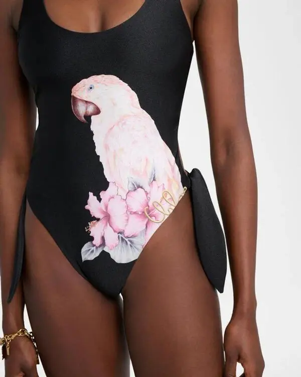 Chloé Parrot Print One-piece Swimsuit - Black Multicolor