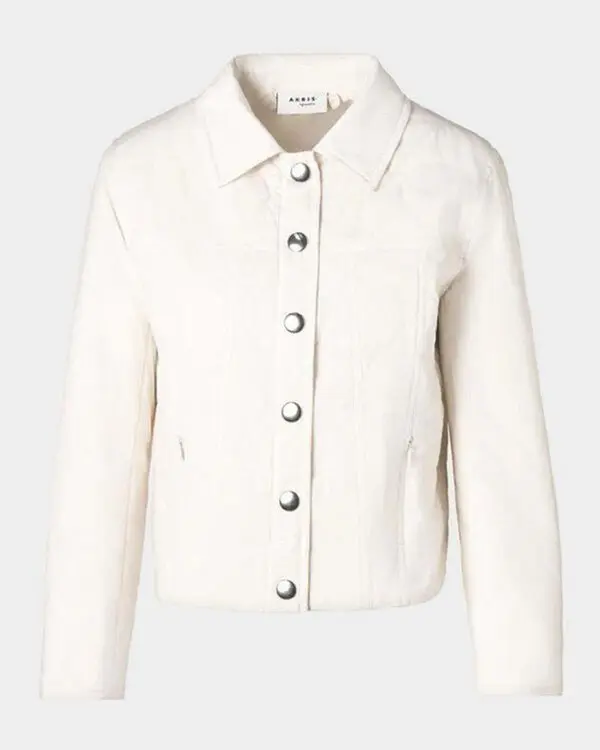 Akris Faux-fur Collar Dot Puffer Jacket - Winter Whi