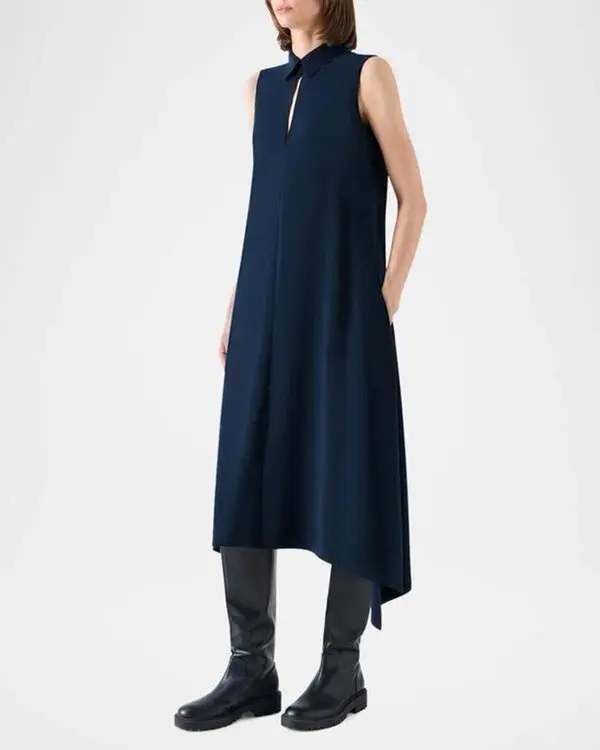 Akris Signature Lasercut Crêpe Midi Dress