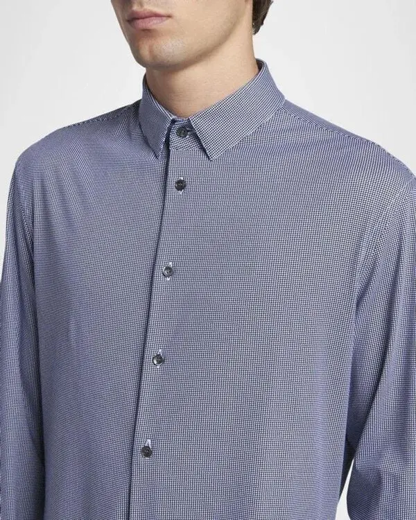 Giorgio Armani Apos;s Micro-printed Stretch Button-down Shirt