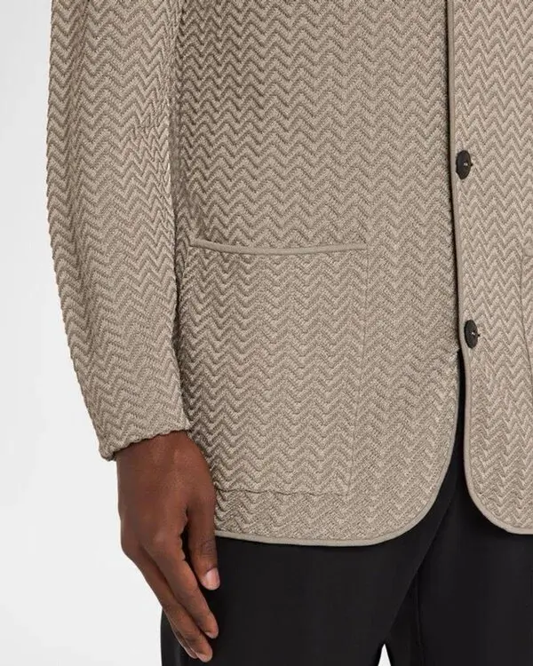 Giorgio Armani Apos;s Ottoman Chevron Single-breasted Jacket