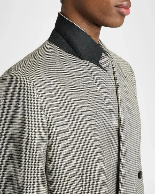 Amiri Apos;s Houndstooth Double-breasted Peak Lapel Blazer
