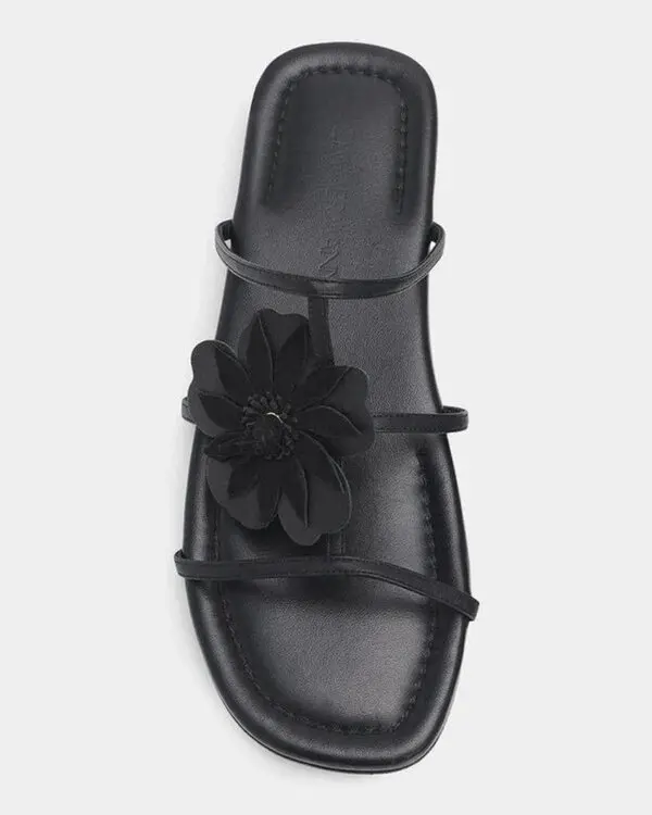 Zimmermann Belara Flower-appliqué Leather Sandals