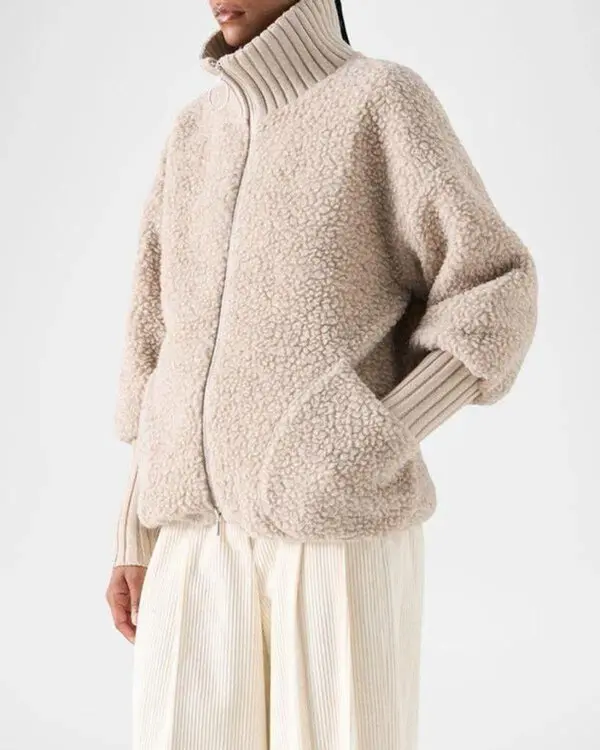 Akris Bouclé Fleece Relaxed-fit Coat