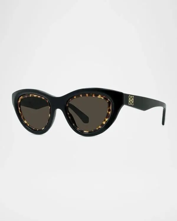 Loewe Mini Anagram 53mm Cat-eye Sunglasses - Black