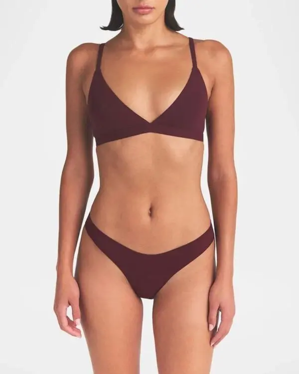 SKIMS Fits Everybody Crossover Bralette - Currant