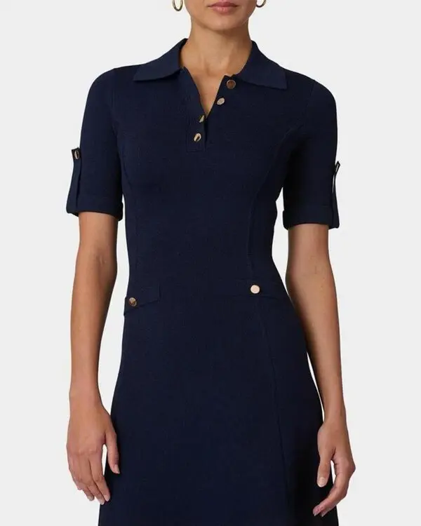 Shoshanna Saylor Button-embellished Knit Midi Dress