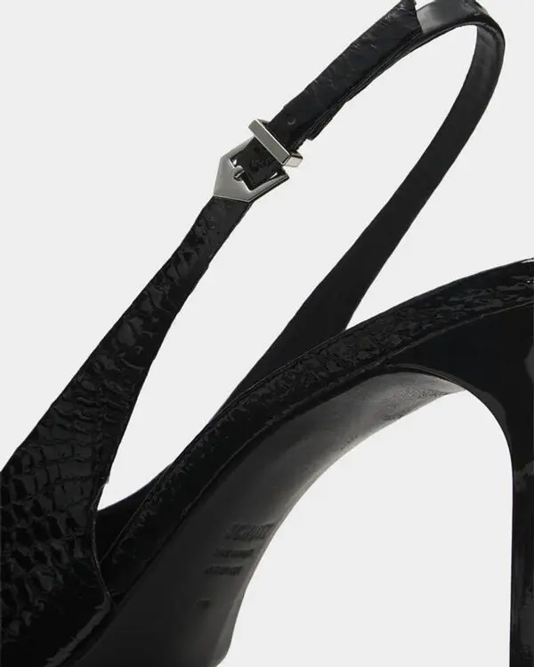 Schutz 90mm Paola Snake-embossed Leather Slingback Pumps